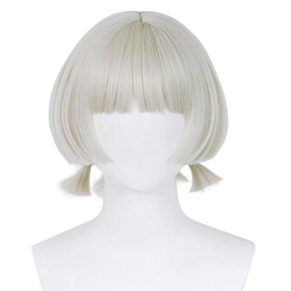 Hair | White Blonde Pigtail Bob Wig Genshin Impact Sayu Cosplay Gaming ...